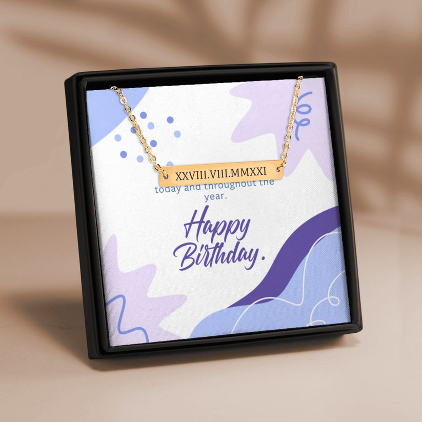 Roman Numbers Horizontal Bar Necklace – JVL Jewelry